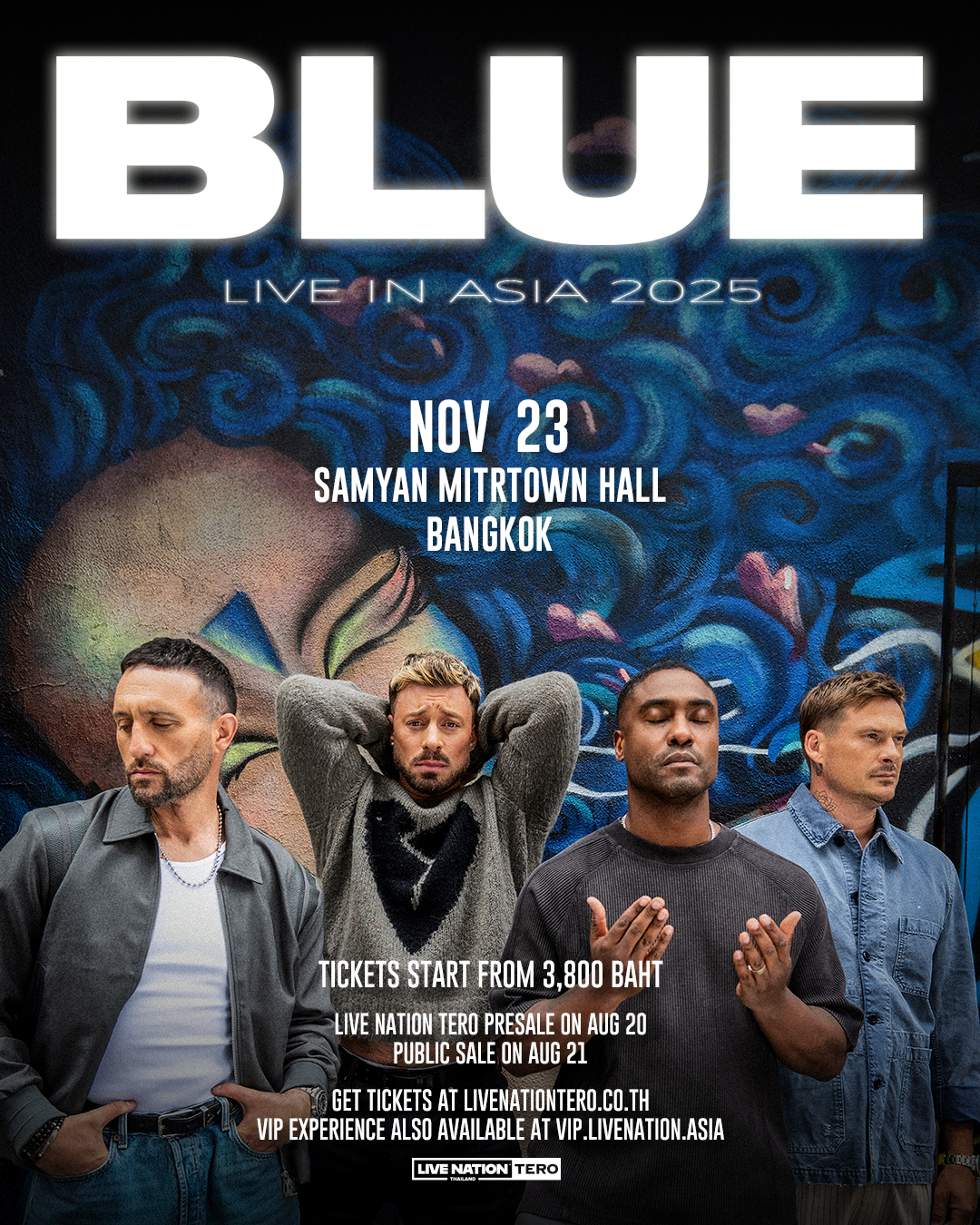 "BLUE" บอยแบนด์ยุคมิลเลนเนียม จัดคอนเสิร์ตที่กรุงเทพฯในรอบ 10 ปี แฟนๆพา ...